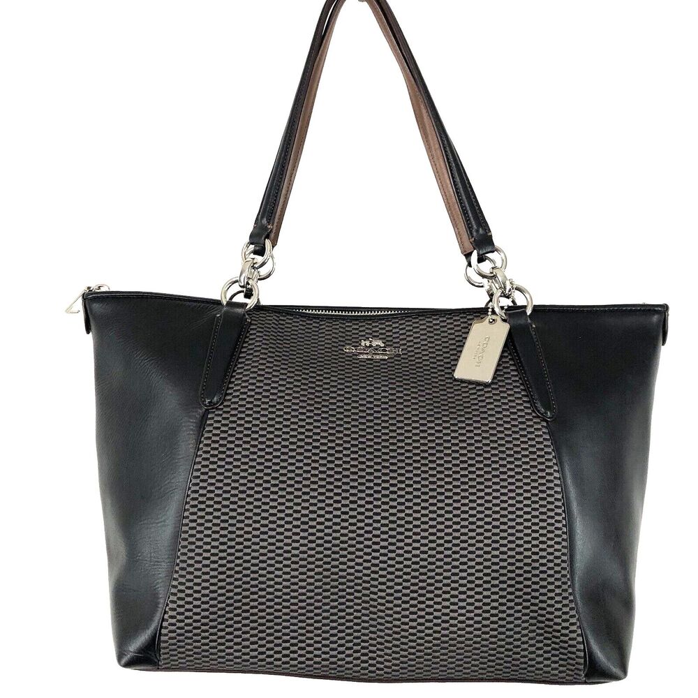 Coach Legacy Jacquard Ava Black Leather / Silver Canv… - Gem